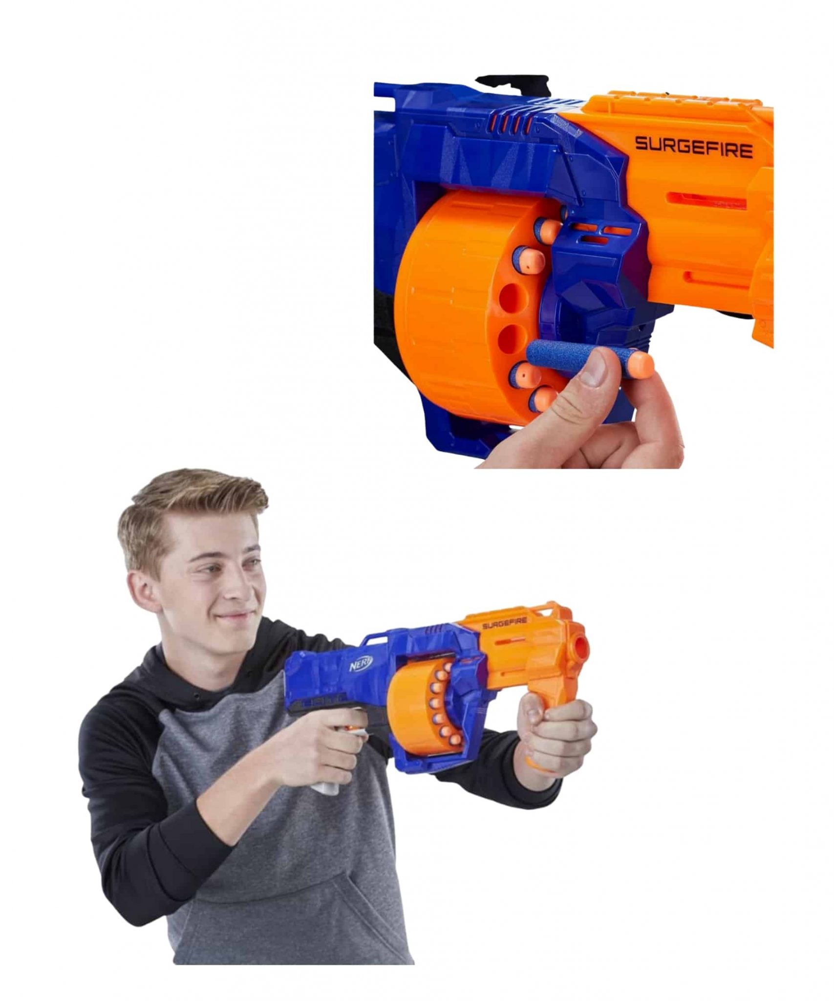 Pistol Mainan Nerf Gun N-Strike Elite Surgefire + Papan Target Otomatis ...