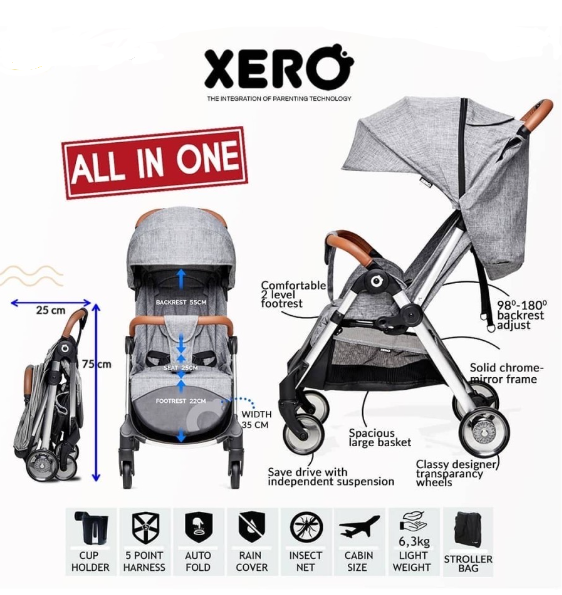 Xero Autofold Stroller - All Black - Mamasewa.com