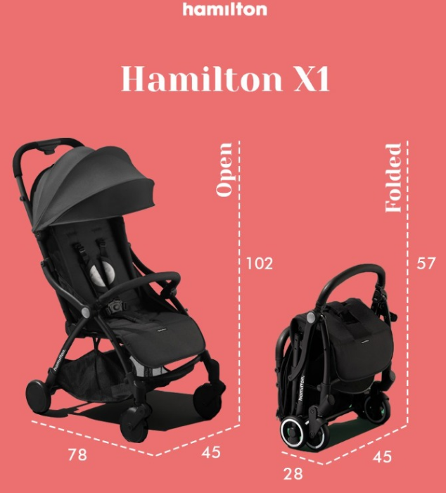 Hamilton X1 Plus Stroller - Black - Mamasewa.com