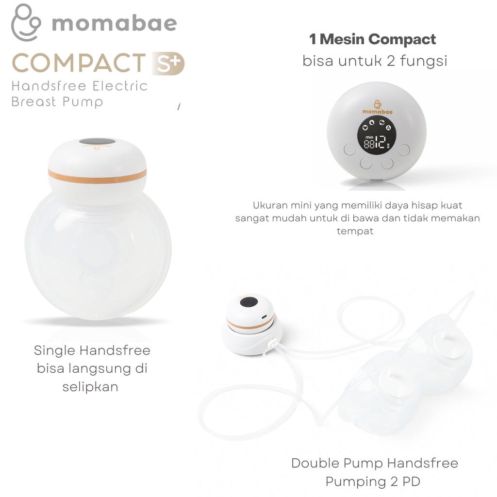 Momabae Compact S+ 2in1 Handsfree Breastpump - Mamasewa.com