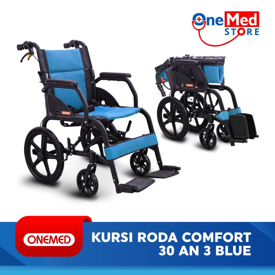 Kursi Roda Onemed Comfort One 30AN3 - Blue - Mamasewa.com